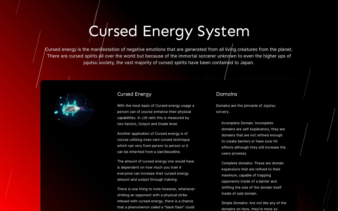Jujutsu Kaisen Ratio Cursed energy System